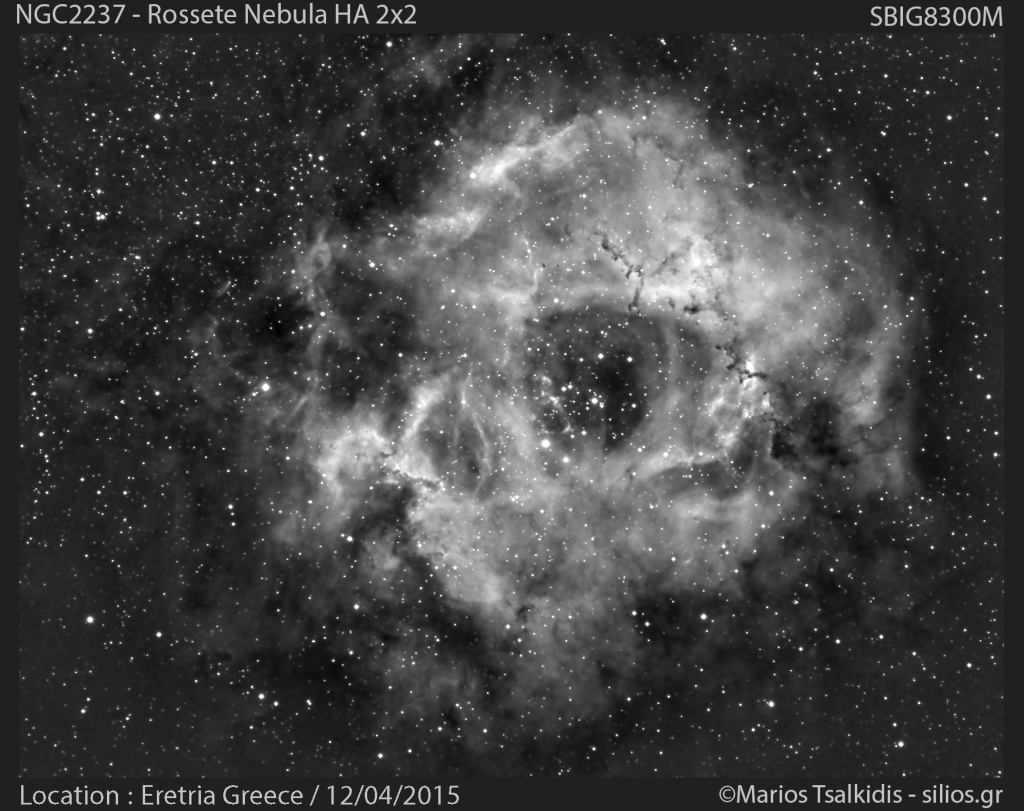 NGC2237 Rosette Nebula in HA - Silios.gr